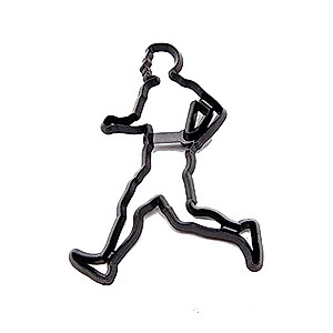 Hsxxf 6PCS Running Fondant Cutters Cookie Cutter Silhouette Gumpaste Flowers Sugar Craft Mold Cake Decorating Tools for Anniversary/Bridal/Engagement Cake Decorating (Running),Black