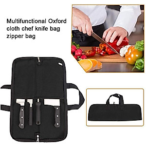 QEES Knife Roll,Knife Bag,Knife Case 4 Slots For Home Kitchen Knife Tools,Chef Knife Bag with Handle.Durable Knife Bags For Chefs Men Women Culinary Camping Working Traveling.Chef Knife Roll