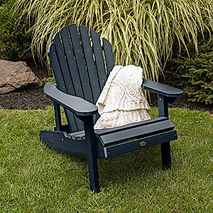 highwood Hamilton Made in The USA Folding and Reclining Adirondack Chair, Adult Size, Federal Blue