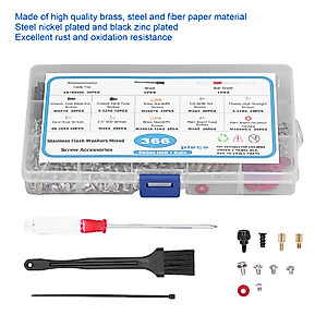 366 Pcs Computer Screw Set Screw Combination Kit Computer Screw Set Motherboard Standoffs Screw Kit with Screwdriver Brush