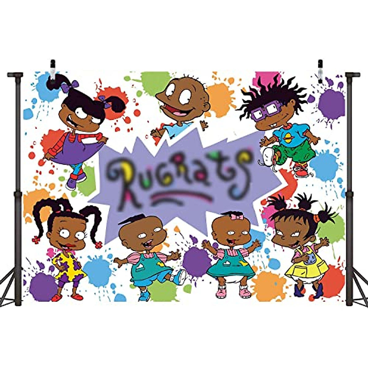 LXBO Child Theme Party Backdrop Watercolor Go Wild Graffiti Background Happy Birthday Decoration Photography Background Baby Shower Supplies (7x5FT)