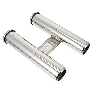 1 Set Double-Tube Fishing Pole Holder Stainless Steel Fishing Rod Stand Fishing Boat Accessory Fishing Rod Stand Fishing Pole Rack Stainless Steel Pole Holder Fishing Boat Accessory Fishing