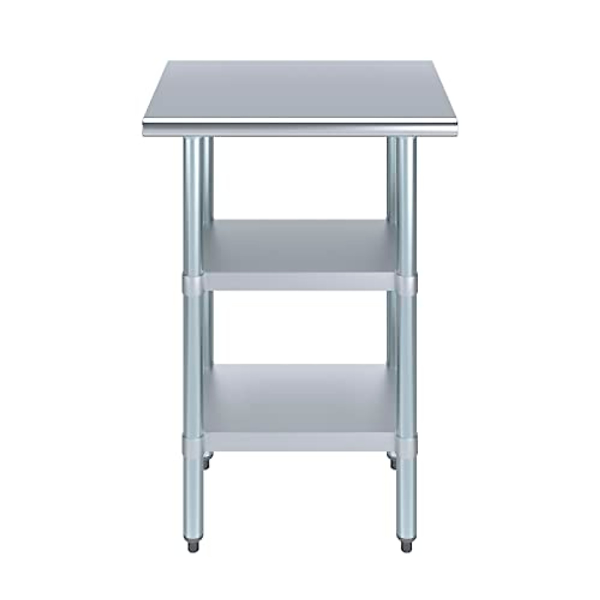 AmGood Stainless Steel Work Table with 2 Shelves | NSF | Metal Utility Table (24" Long x 18" Deep)