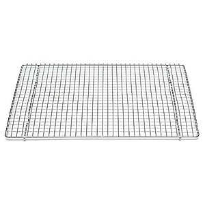 Professional Cross Wire Cooling Rack Half Sheet Pan Grate - 16-1/2" x 12" Drip Screen 2 Pack
