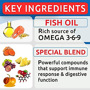 Allergy Relief + Omega 3 for Dogs - Oil Treats for Dog Shedding, Skin Allergy, Itch Relief, Dry Skin & Hot Spots Treatment, Joint Health - Skin and Coat Supplement - EPA & DHA Fatty Acids