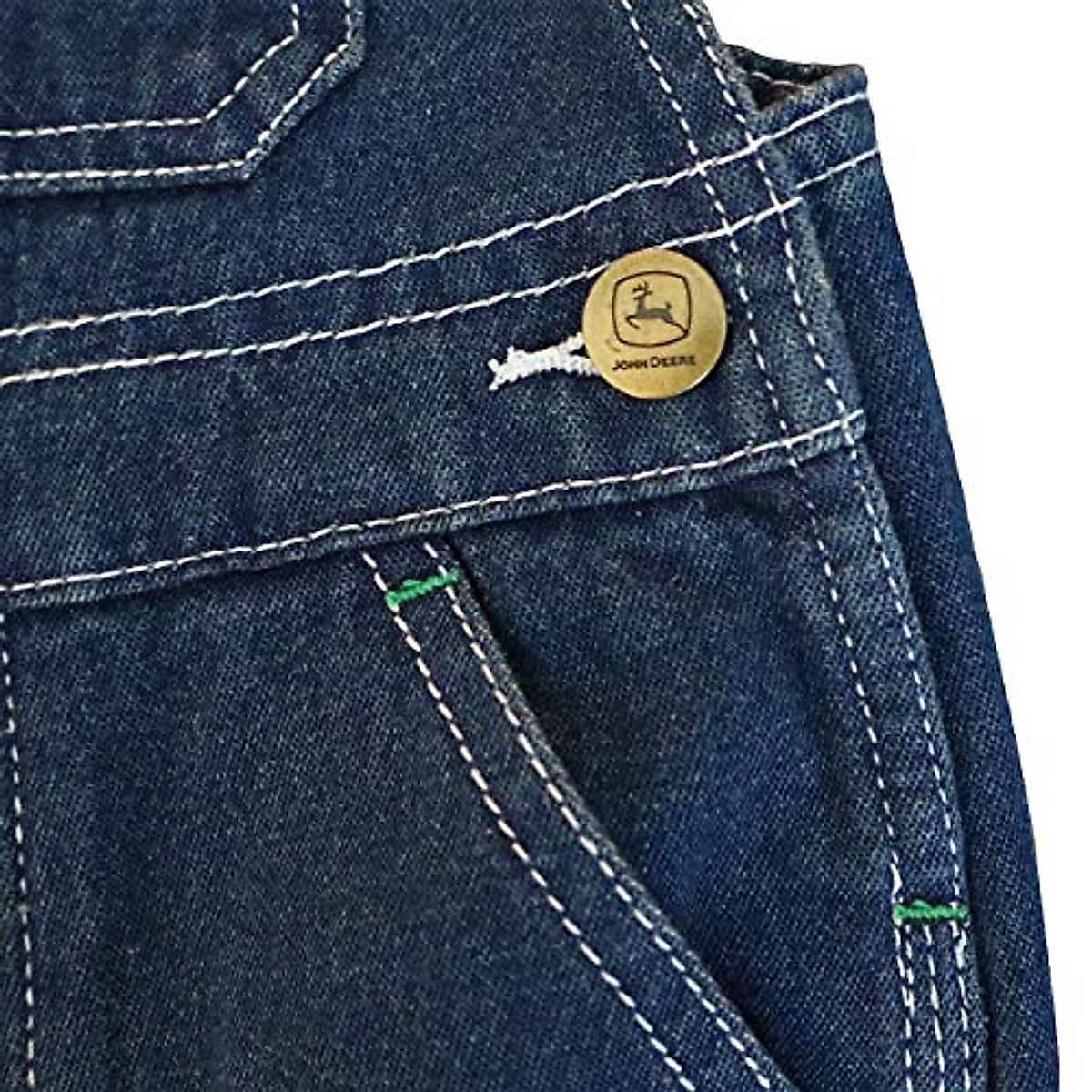John Deere baby boys Newborn Denim Overall Bib, Denim, 12 18 US