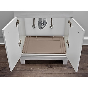 WeatherTech SinkMat – Waterproof Under Sink Liner Mat for Kitchen Bathroom – 28” x 19” Inches - Durable, Flexible Tray – Home undersink Organizer Must Haves, Tan