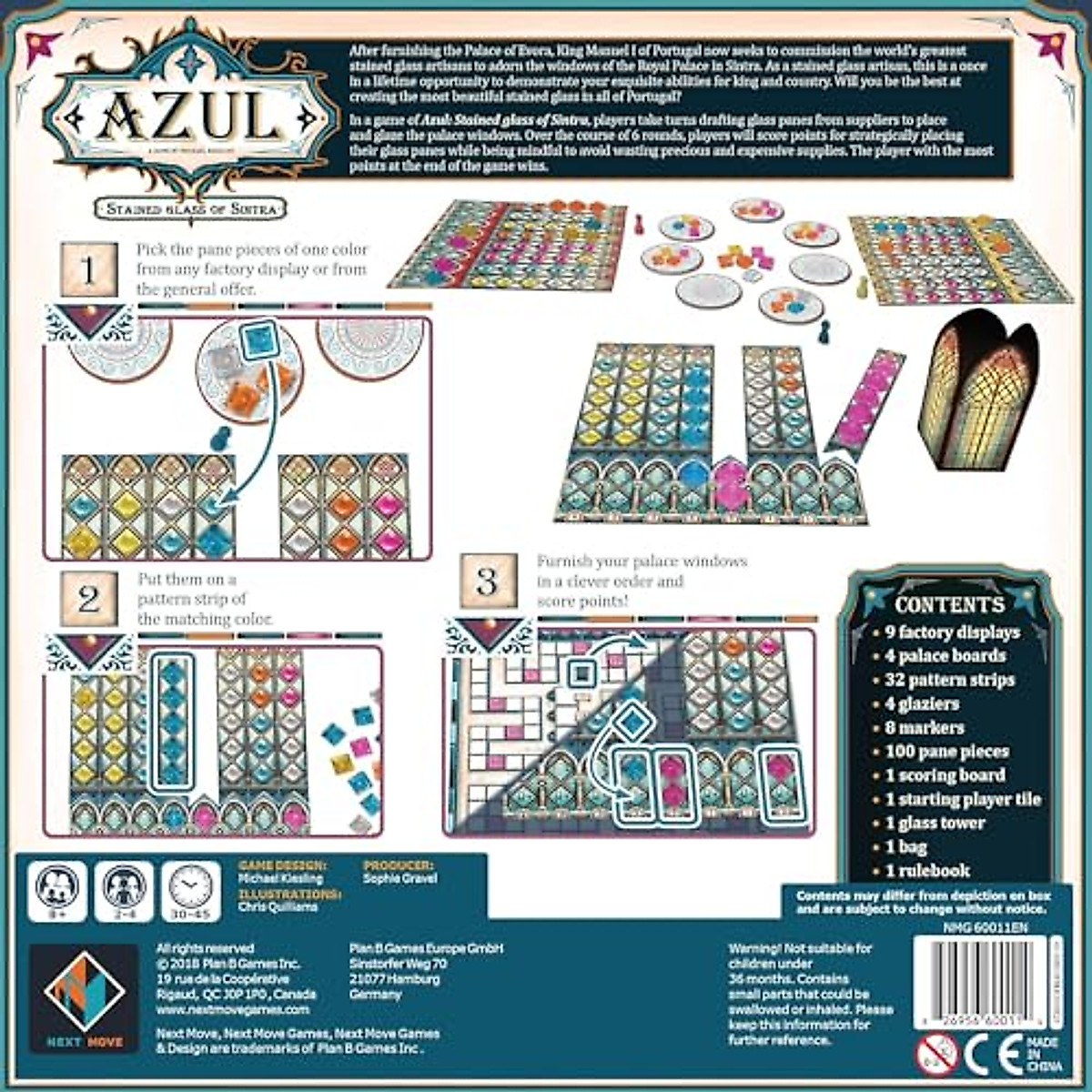 Azul Stained Glass of Sintra Board Game EXPANSION - Craft Colorful Window Panes. Tile-Placement Strategy Game for Kids and Adults, Ages 8+, 2-4 Players, 30-45 Minute Playtime, Made by Plan B Games