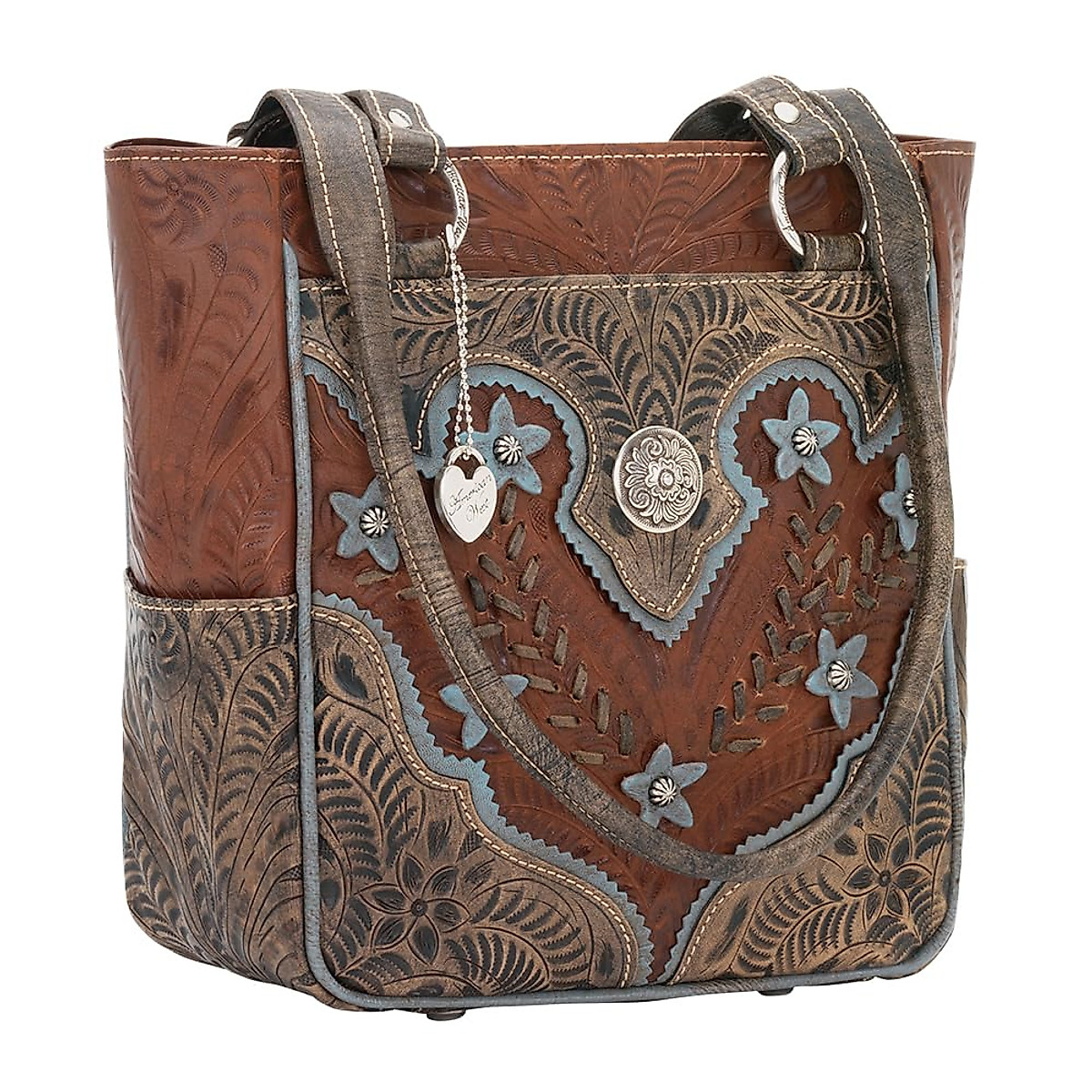 American West Desert Wildflower Zip Top Tote with Pockets
