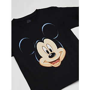 Disney boys Mickey Mouse Face Tee T Shirt, Black(01), 10-12 Years US