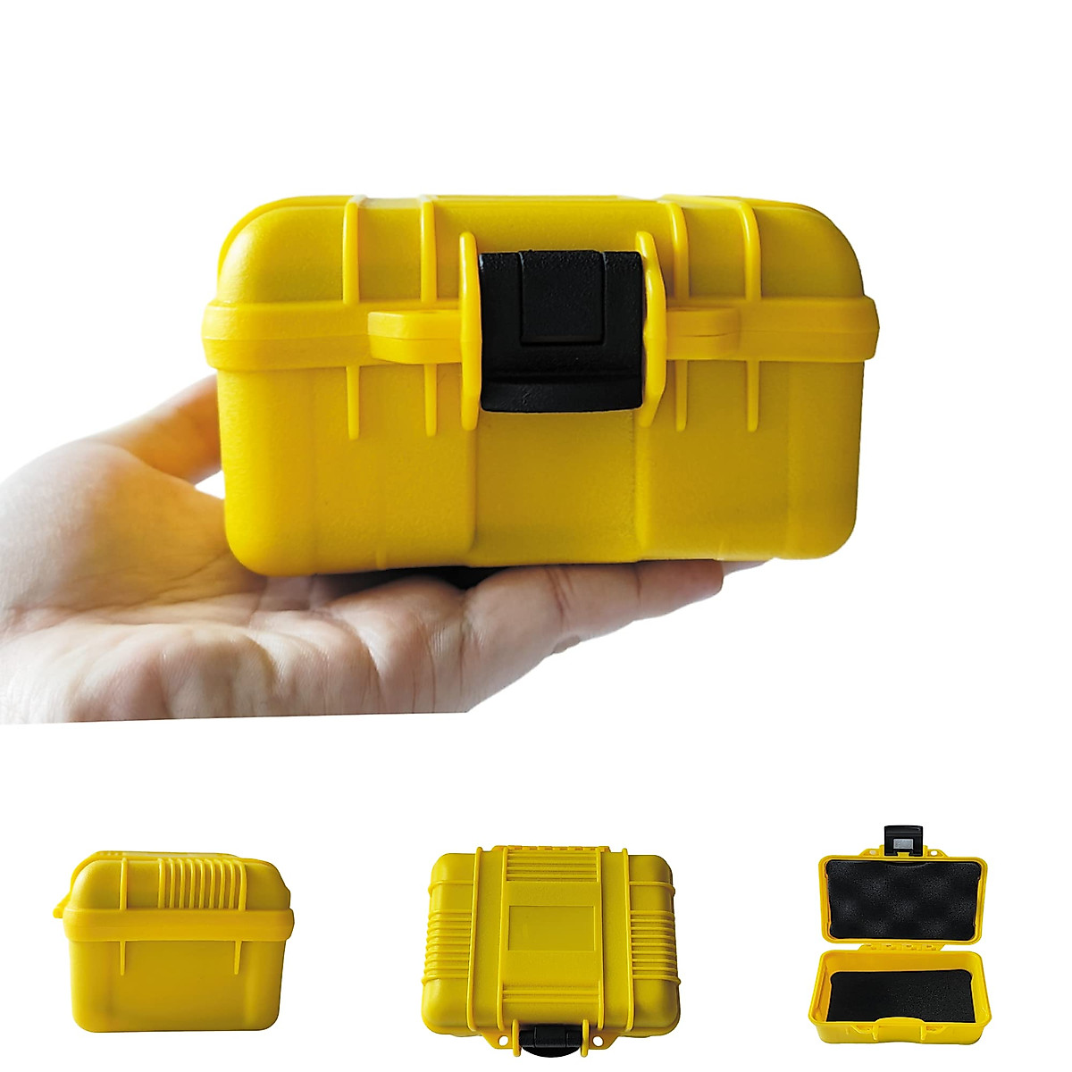 KEAIDE Small Box,Cute Travel Organizer Case Mini Tiny Plastic Storage Containers Portable - Easy to Clean - Portable and Dirt-Resistant(Yellow)
