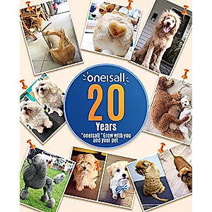 oneisall Dog Clippers with Double Blades,Cordless Small Pet Hair Grooming Trimmer,Low Noise for Trimming Dog's Hair Around Paws, Eyes, Ears, Face, Rump (White)