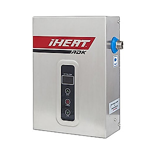 iHeat Tankless S-16 240V 66A 16KW Stainless Steel Enclosure 7.2" by 11" by 3" 1/2"CPT 36' AWG#8 Electric Water Heater, 7.5 lb