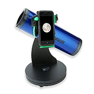 Carson SkySeeker 15x-37.5x Newtonian Reflector Beginner Telescope with Universal Smartphone Optics Digiscoping Adapter (JC-200UN)