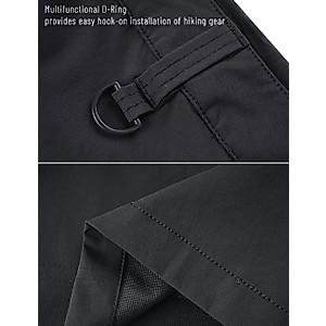 MAGCOMSEN Mens Hiking Shorts Lightweight Cargo Shorts for Men with Zipper Pockets Quick Dry Summer Running Fishing Military Tactical Shorts Black