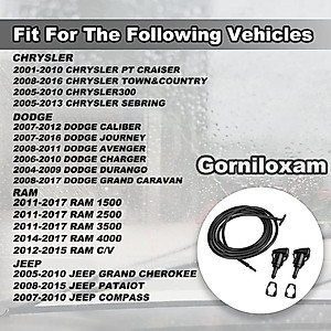 Gorniloxam 7pcs Front Windshield Washer Nozzles Kit, Replacement for Chrysler, Jeep, Dodge, Ram, Replaces OEM #: 5113049AA,4805742AB (Washer nozzles, 2 Meters Fluid Hose, Connectors, Gasket)