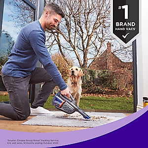 BLACK+DECKER Furbuster Handheld Vacuum for Pets, Cordless, AdvancedClean+, Gray (HHVK515JP07)