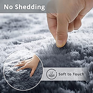 ROCYJULIN Area Rugs 8x10 for Living Room, Thickened Fluffy 8x10 Area Rugs for Bedroom, Ultra Soft Non-Slip Large Shag Fuzzy Rug for Nursery, Kids, Girls, Boys, Grey