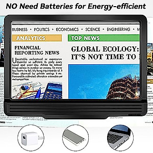 NZQXJXZ 5X Rechargeable Hands Free Magnifying Glass Flexible Gooseneck Full Book Page Magnifier for Reading 43 Ultra-Bright LED Light for Neck Wear Repair Sewing Low Eyesight Seniors