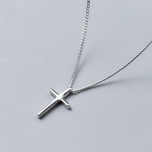 VQGRIXZCE S925 Sterling Silver Small Dainty Cross pendent necklace for women Jewelry