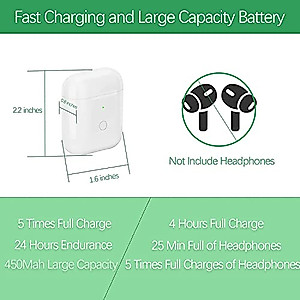 Wireless Charging Case Replacement Compatible with Airpods 1st & 2nd Generation, Charger Cases with Quick-Pairing Sync Button Only for Airpods 1 2 Gen, NO Earbuds, White