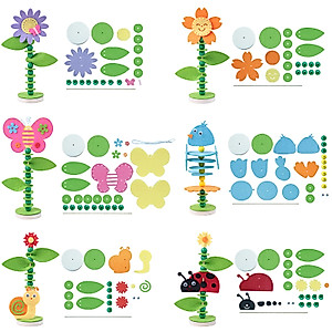 Coola Spring Craft Kit for Kids - Art and Craft DIY Early Educational Toys Suitable for Girls & Boys Pack 6 Include 2Flowers Snail Birdie Butterfly Ladybug Best Gift for Kids Age 3,4,5,6,7,8,9