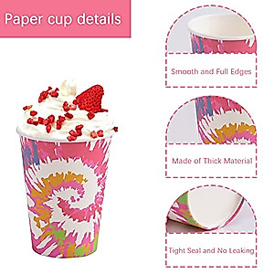 Clawsoff [300 Pack 8 oz Disposable Paper Cups, Hot/Cold Beverage Paper Drinking Cups, Paper Coffee Cups, Tie-dye Paper Hot Coffee Cups for Party, Picnic, Travel, and Events.