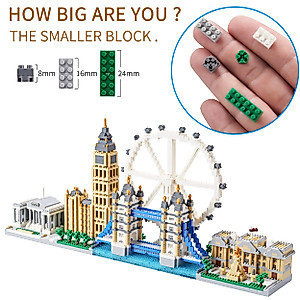 KLMEi Building Micro Mini Blocks Architecture Skylines Collection Set for Adults London Bridge Mini Bricks for Kids (3430 Pieces)