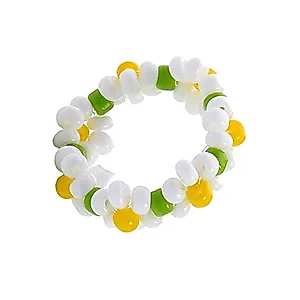 Rings for Women Summer Small Fresh Colorful Cute Acrylic Beads Rings Ladies Jewelry Giftsa Good Gift for a Girlfriend, Boyfriend, Family