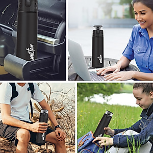 Milton Atlantis 900 Thermosteel Hot and Cold Water Bottle, 1 Piece, 750 ml, Black | Leak Proof | Easy to Carry | Office Bottle | Hiking | Trekking | Travel Bottle | Gym | Home | Kitchen Bottle