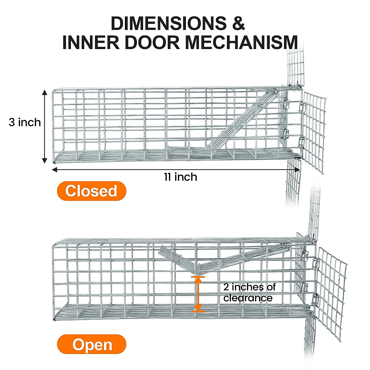 BKALEME One Way Squirrel Door Excluder, Humane Squirrels, Chipmunks Contactless Excluder, for Outdoor Spaces Like Attics, Chimneys - Includes Full Installation Kit
