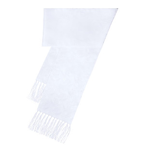 S.H. Churchill & Co. Luxurious Men's Paisley Scarf - Elegant, Soft Silk Blend, Classic Design for Sophisticated Style & Warmth - White