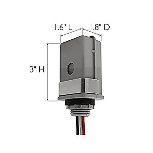 Design House 588053 Stem Mount 120-Volt Outdoor Photocontrol, Commercial/Residential Use, Dusk to Dawn Sensor