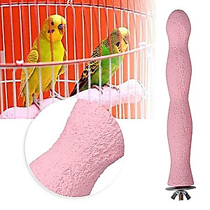 Bird Perch, Parrot Claw and Beak Frosted Grinding Bar Standing Stick Cage Toy for Parakeet African Grey Amazon Cockatoo Budgies Cockatiel(L)