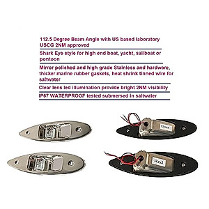 Marine Boat Navigation Lights, LED Bow Light, Boat Navigation Lights Red and Green, Vertical Mount Sidelight, 12 V, 2NM