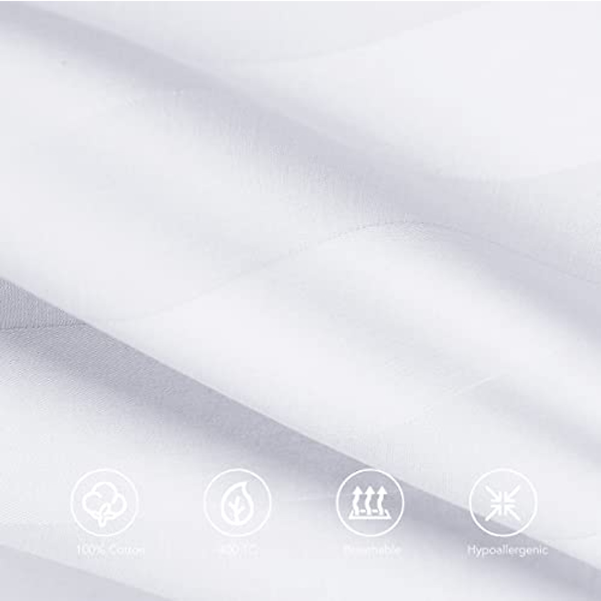 Pillow Cases Standard Size, 100% Egyptian Cotton Pillow Protectors with Zipper, 400 Thread Count Sateen Weave White Pillowcases Standard Size Set of 2, Premium Quality Pillow Covers for Home/Hotel