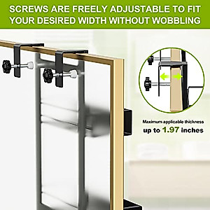 Thideewiz 4 Tier Over the Door Shower Caddy, 32.8inch Height Adjustable Hanging Shower Organizer, Black Metal Rustproof Bathroom Shelves with 6 Plastic Hooks and 2 Suction Cups