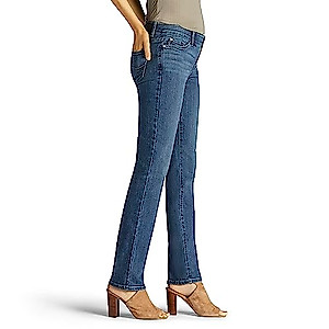 Lee Women's Petite Ultra Lux Comfort with Flex Motion Straight Leg Jean Rayne 8 Petite