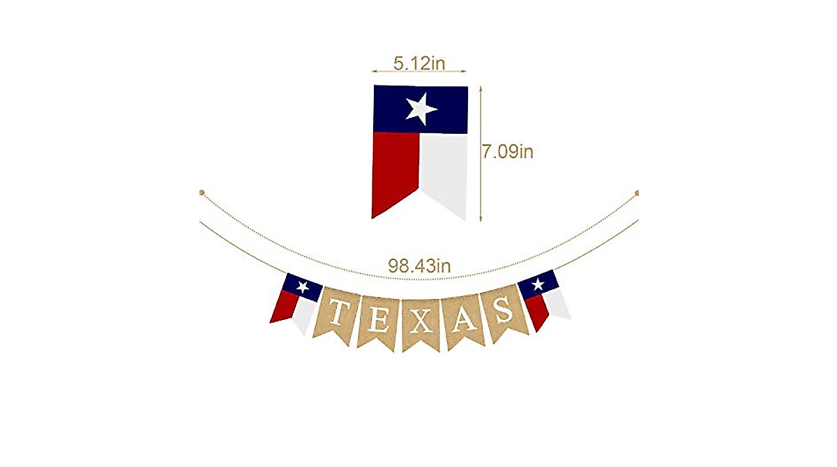 Texas Lone Star Burlap Flag Banner for Rustic Decor | Rainlemon