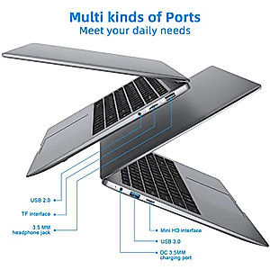 jumper Laptop 14 inch 12GB DDR4 RAM 256GB SSD,Intel Quad Core Celeron N4100, Windows 11 Thin and Light Laptops Computer, Full HD 1080P Display,HD Webcam,Dual Speakers,2.4/5Ghz WiFi,Long Battery Life