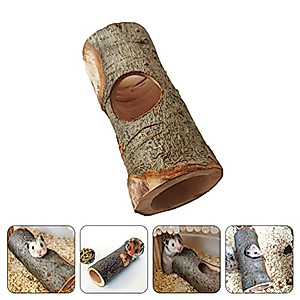 POPETPOP Hamster Hideout Hamster Rest House Small Pet Play House Hamster Tunnel Maze Wood Castle Habitat for Guinea Pig Bunnies Chinchilla