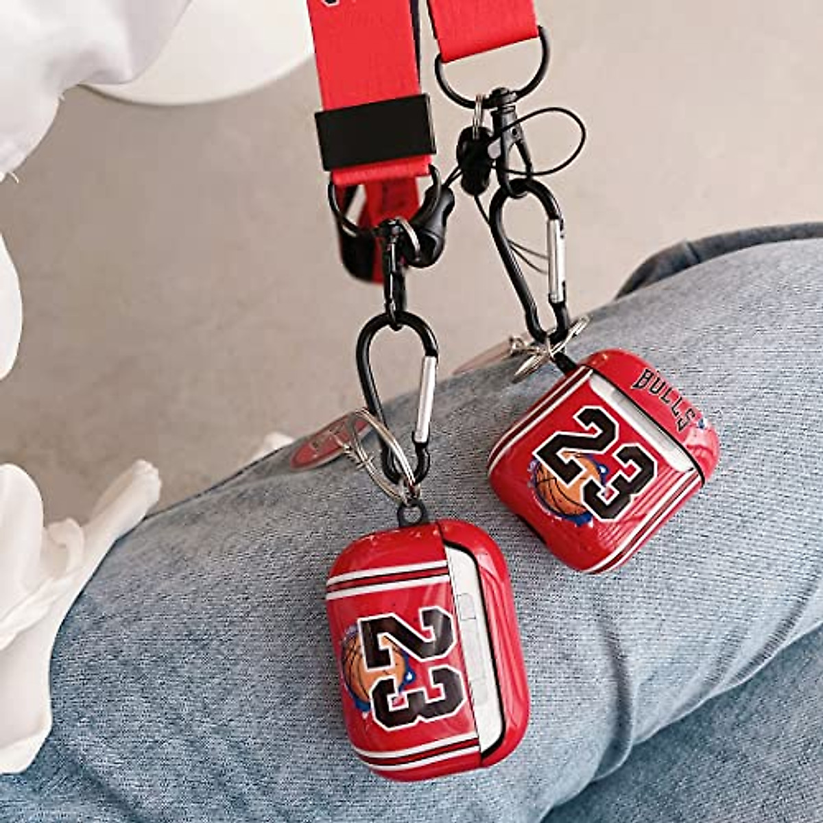 Character 23 Jersey with Basketball Sports Brand Style AirPod Pro Case Lanyard Keychain, Unique Process TPU Soft AirPod Pro Case Cover.Suitable for Fans Boys Girls Teens，Basketball No.23