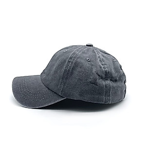 Waldeal Girls' Ponytail Hat Kids Adjustable Vintage Washed Plain Baseball Cap Grey