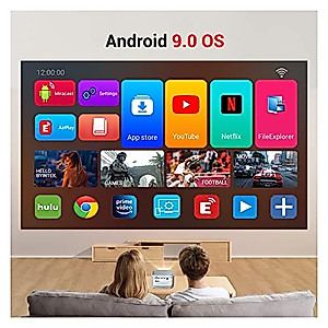 R20 Pro 3D 4K 300inch Cinema AI Auto Focus Smart Android WiFi Outdoor Portable LED Mini DLP 1080P Projector with Battery (Color : R20)