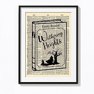 Wuthering Heights Quotes on Upcycled Vintage Dictionary Art Print Quotes and Sayings Print - UNFRAMED 9 X 12 inches Gift For Wuthering Heights Fans