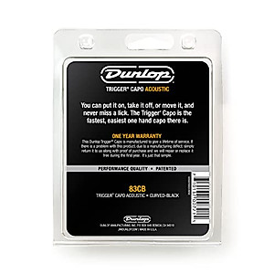 Jim Dunlop Acoustic Trigger, Curved, Black Guitar Capo (83CB)