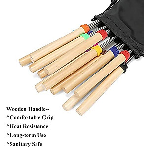 Ajmyonsp Marshmallow Roasting Sticks - Smores Sticks for Fire Pit Extra Long Extendable Smore Skewers Hot Dog Sticks for Campfire, 32 Inch Telescoping Forks Set of 8Pcs