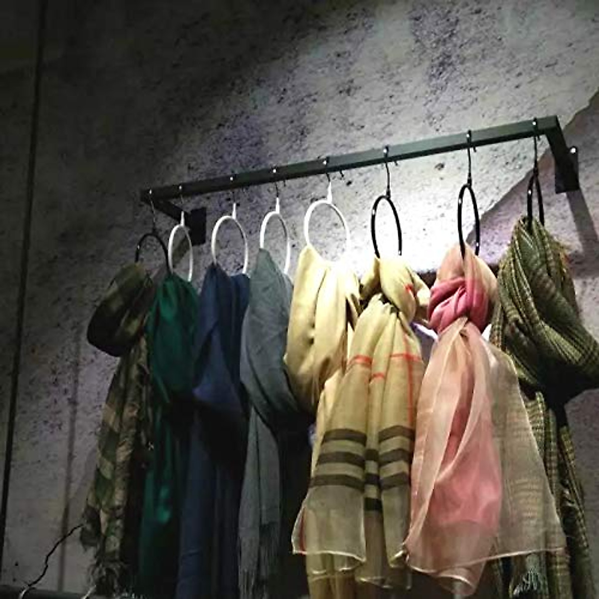 Joyindecor Belt/Scarf Hangers for Closet - 8 PCS Nonslip Space Saving Steel Tie Rings Holder Organizer for Neckties, Shawls Scarves, Veils, Pashminas Display(8 Pack, Black)