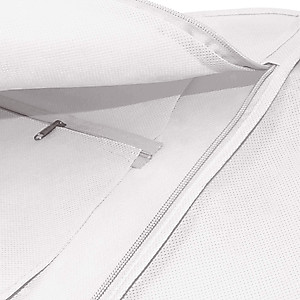 HANGERWORLD Large Wedding Dress Garment Bag Cover - 72" x 24" with Extra Wide Gusset 32" for Long Poufy Dress and Trains, Breathable, Acid-Free (White)