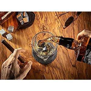 Mixology & Craft Two Crystal Whiskey Glasses for Old Fashioned Cocktails and Bourbon Drinks